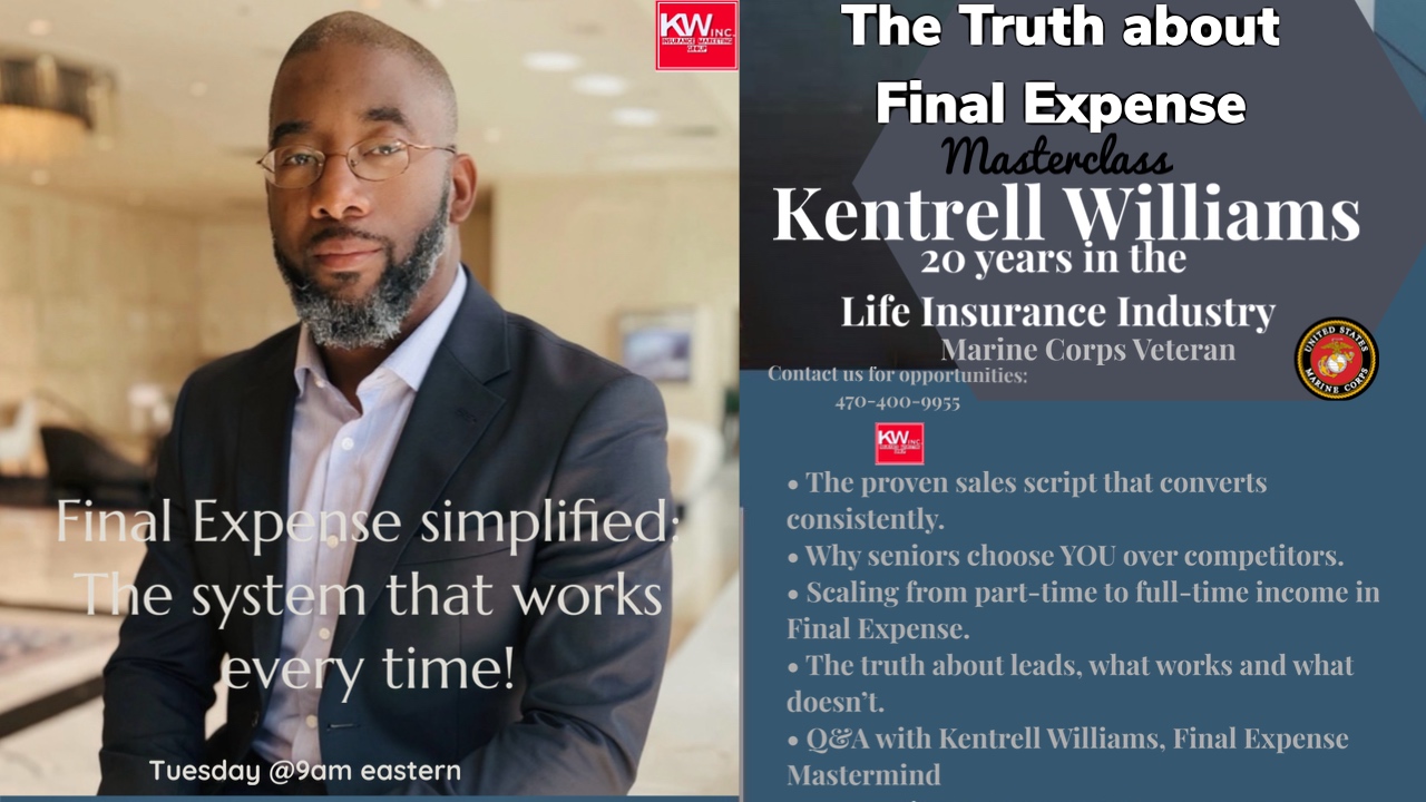 Kentrell Williams, 20 years in the Final Expense Industry - KW INC LIFE
